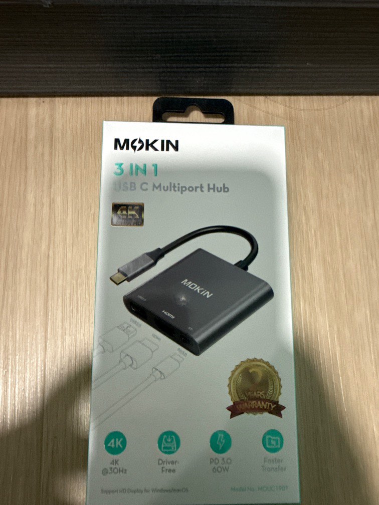Mokin 3in1 USB C Multiport Hub, Computers & Tech, Parts & Accessories ...