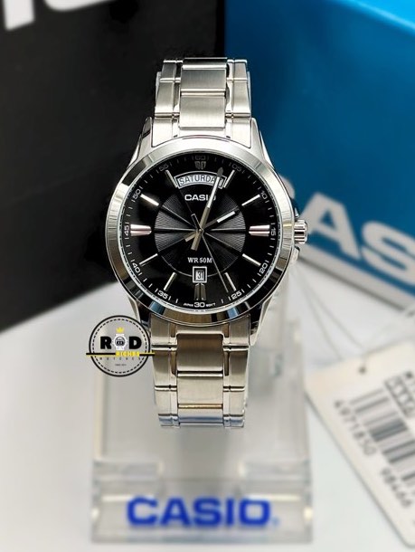 Original Casio Black Dial Stainless Steel Men's Watch MTP-1381D-1A, Men ...