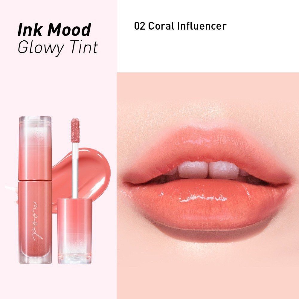 peripera ink mood glowy tint 02 coral influencer korean lip gloss ...