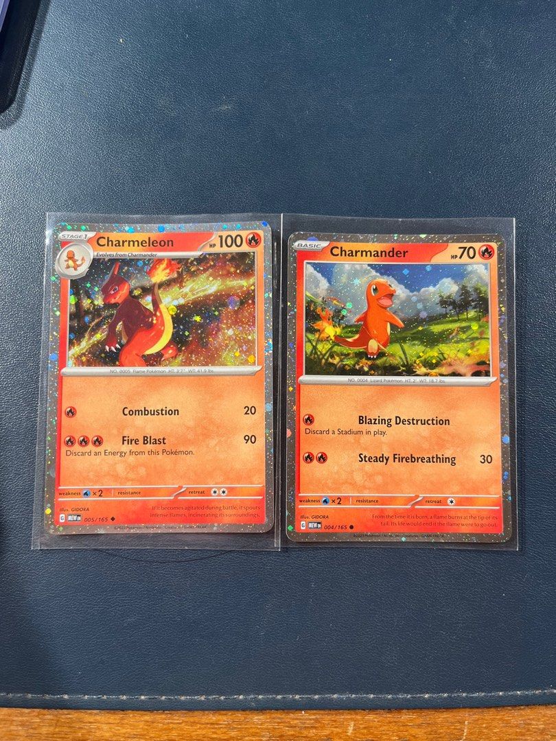 Pokémon TCG - Charmander and charmeleon foil from charizard ex super ...