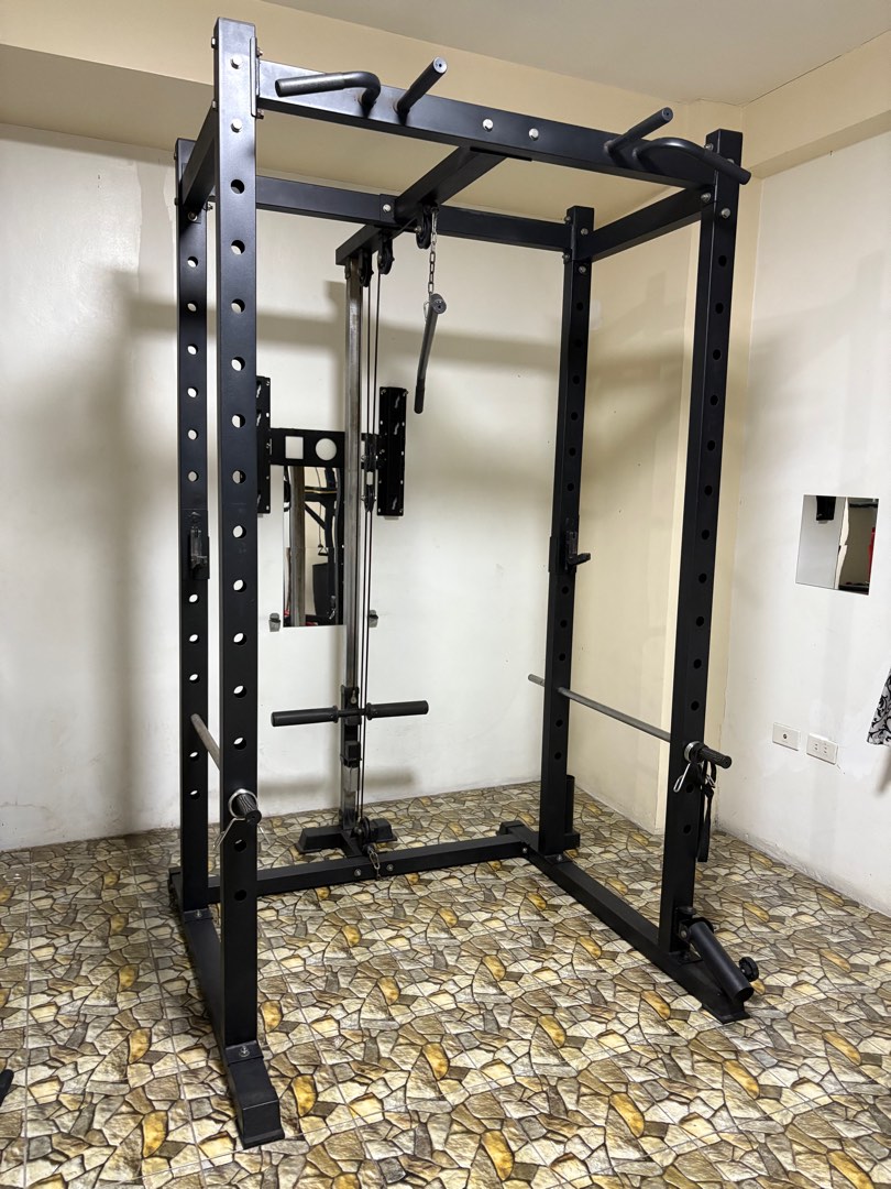 Power cage with Lat pull-down and Multifunctional pull-up bars, Sports ...