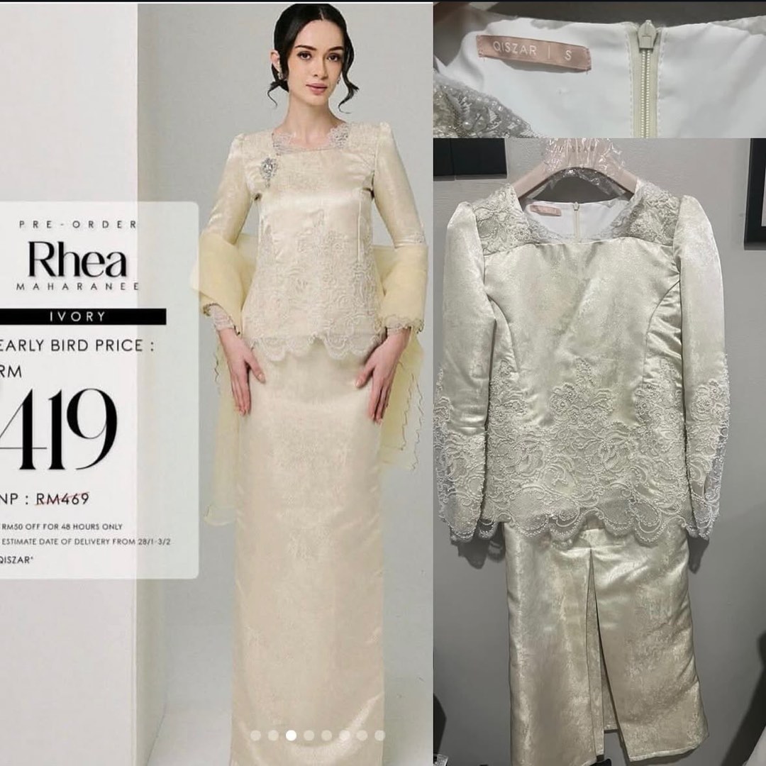 Qiszar Rhea Maharanee Kurung Ivory S, Women's Fashion, Muslimah Fashion, Baju Kurung & sets on ...