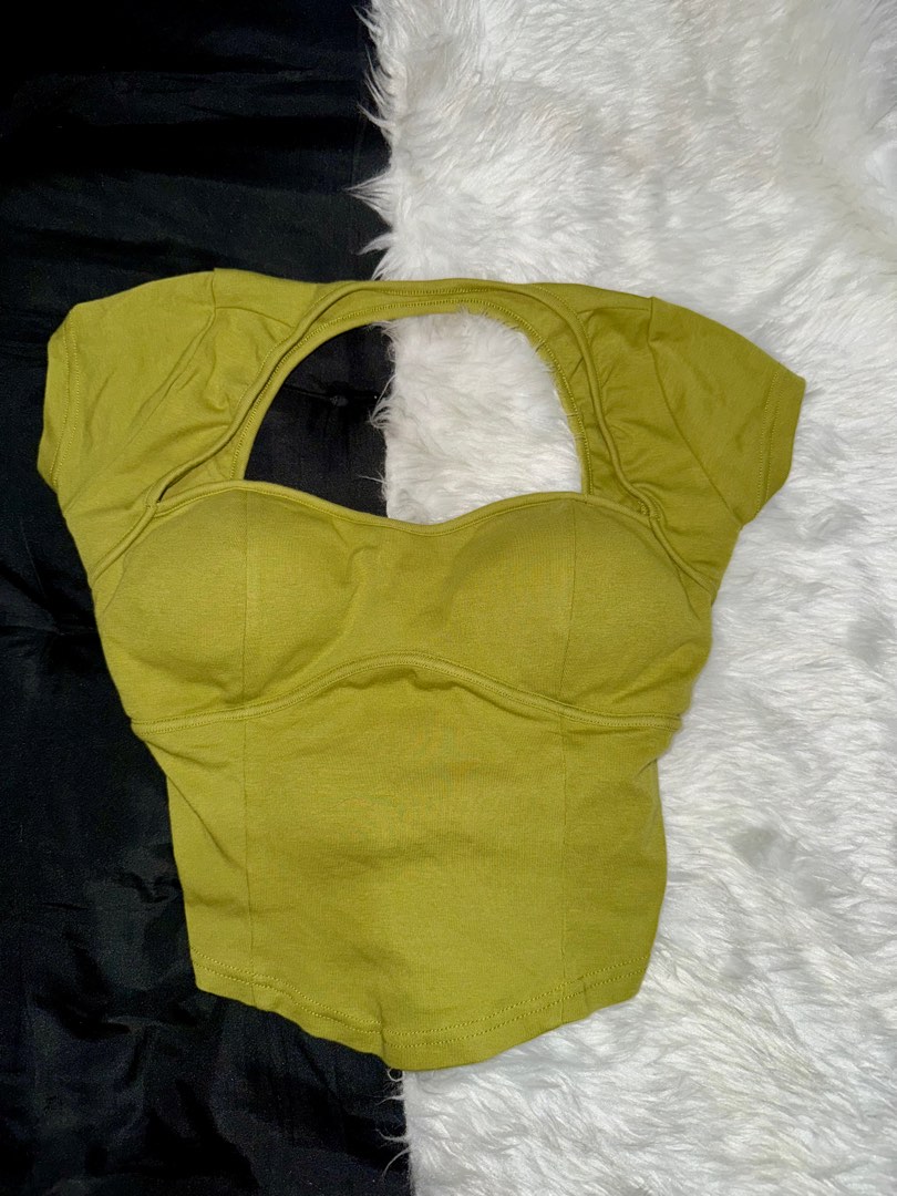 Sexy Ribbed Heart Backless Top, Women's Fashion, Tops, Blouses on Carousell