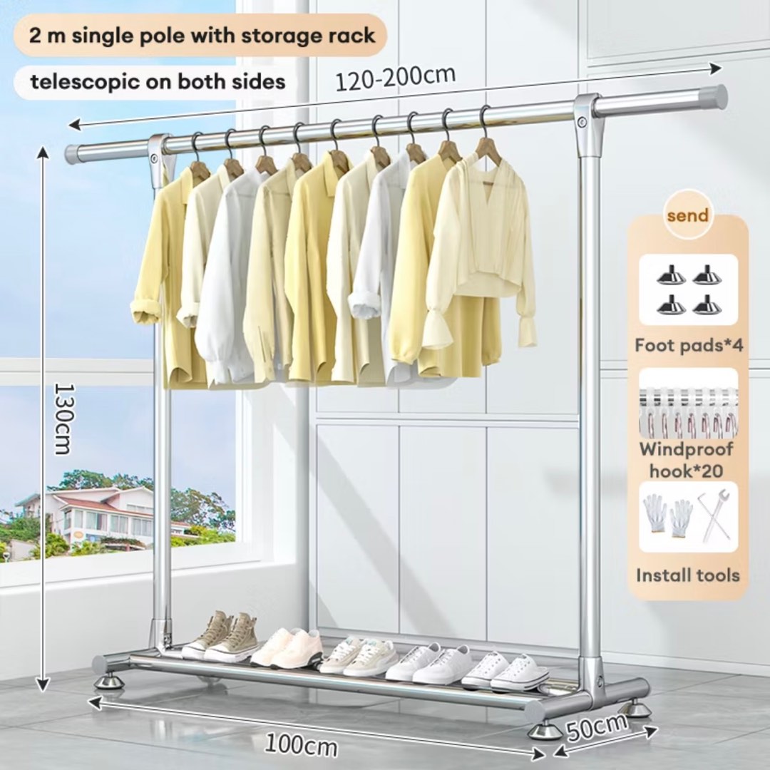 Telescopic Clothes Drying Rack | Stainless Steel Clothes Hanging Rack ...