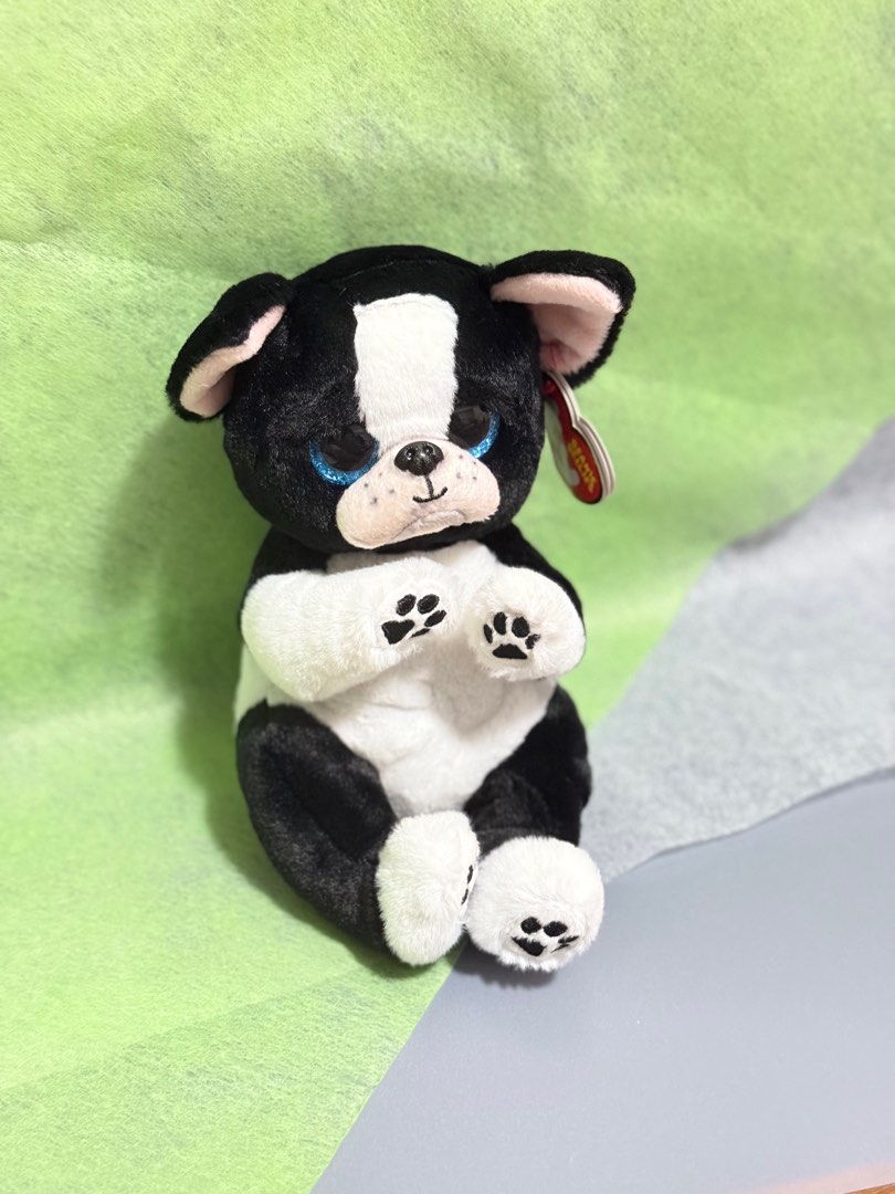 Ty Beanie Bellies Tink the Black White Dog Regular Plush, Hobbies ...