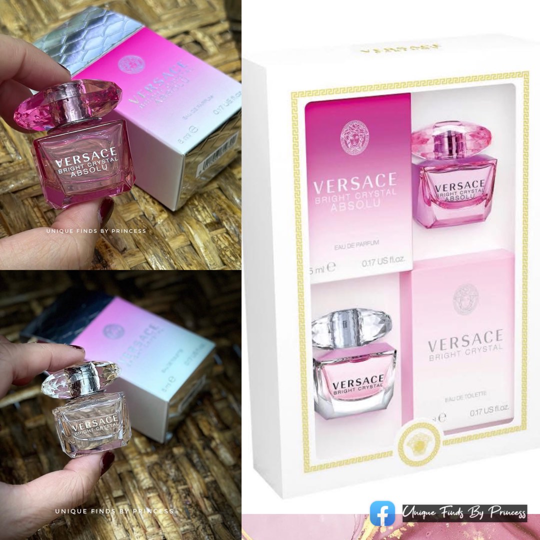 versace bright crystal absolu duo mini perfume set, Beauty & Personal ...