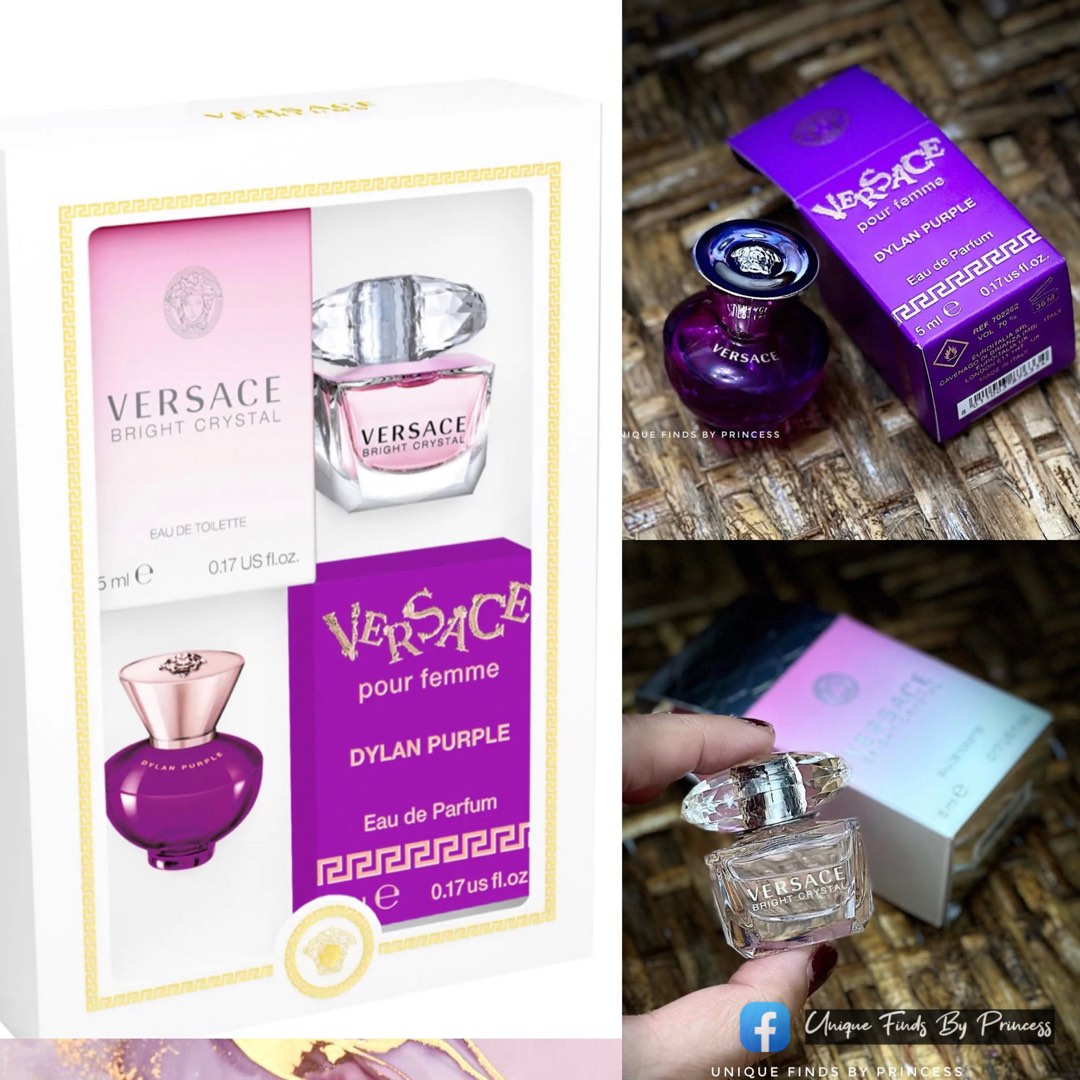 versace mini dylan purple and bright crystal perfume set, Beauty ...