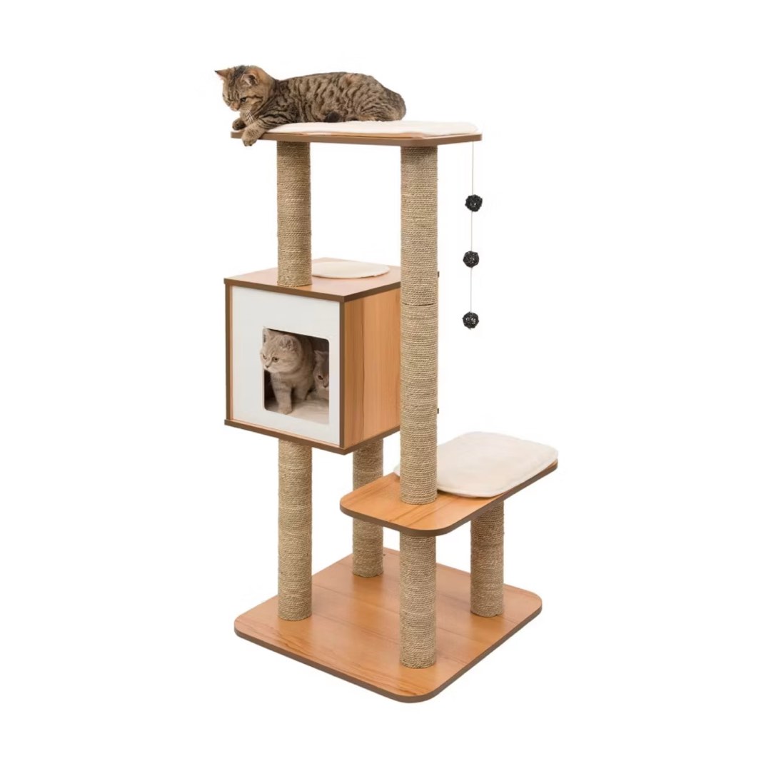 VESPER CATIT HIGH BASE CAT TREE / TOWER (WALNUT), Pet Supplies, Homes ...