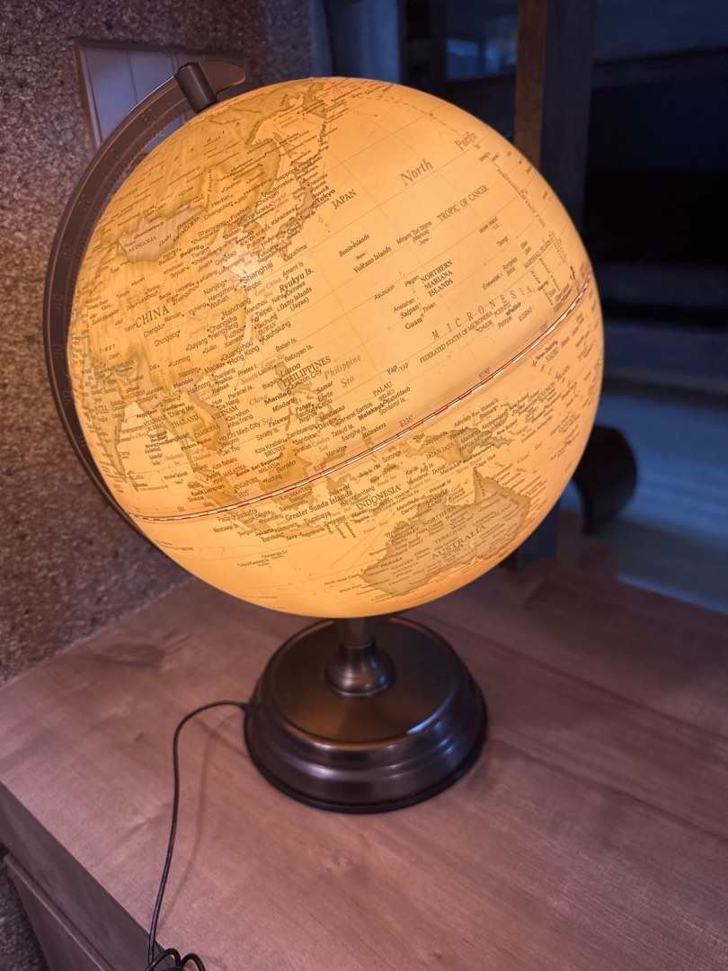 Vintage Illuminated Globe with Bronze Stand, Hobbies & Toys, Toys ...