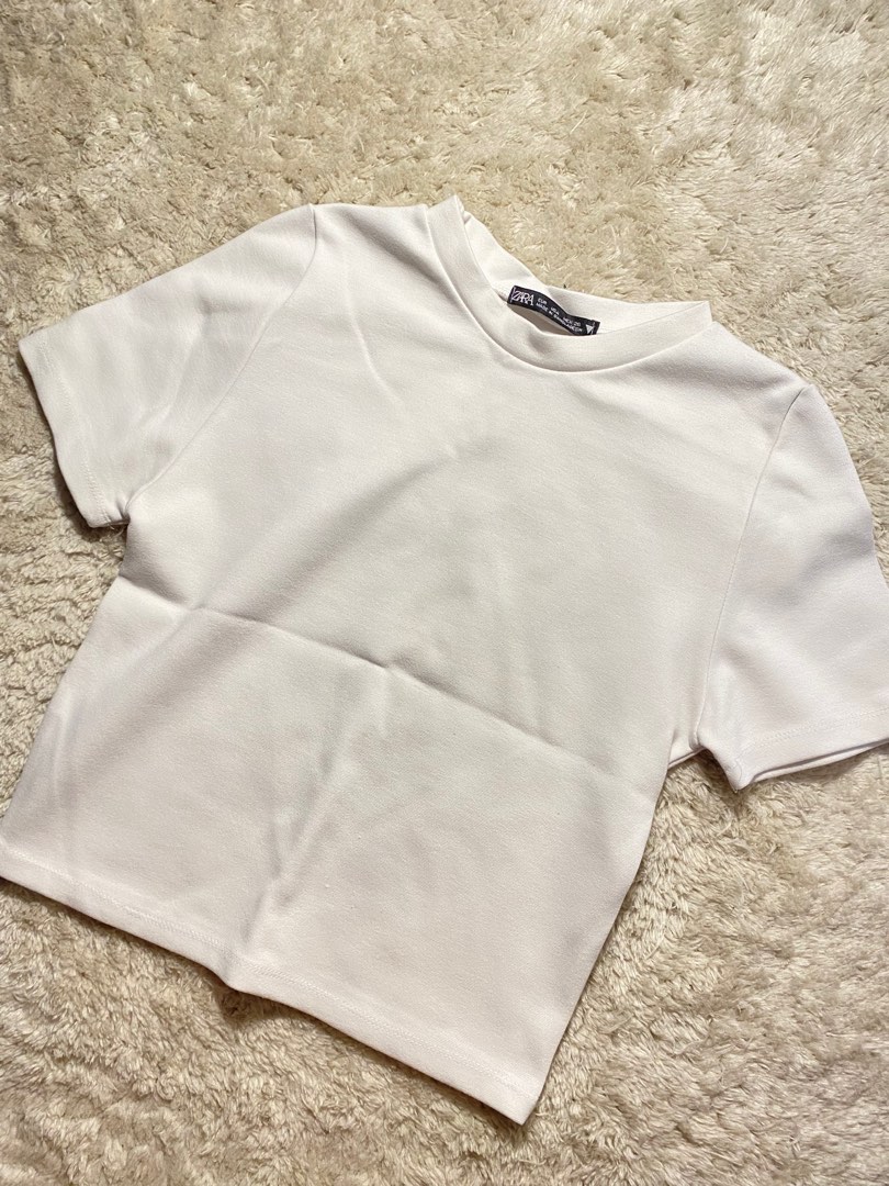 ZARA White Basic Top, Women's Fashion, Tops, Blouses on Carousell