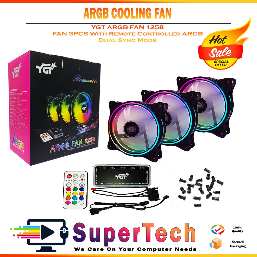 YGT 1258 ARGB FAN 3 IN 1 KIT Romantic Series Cooling fan ARGB SYNC M ...