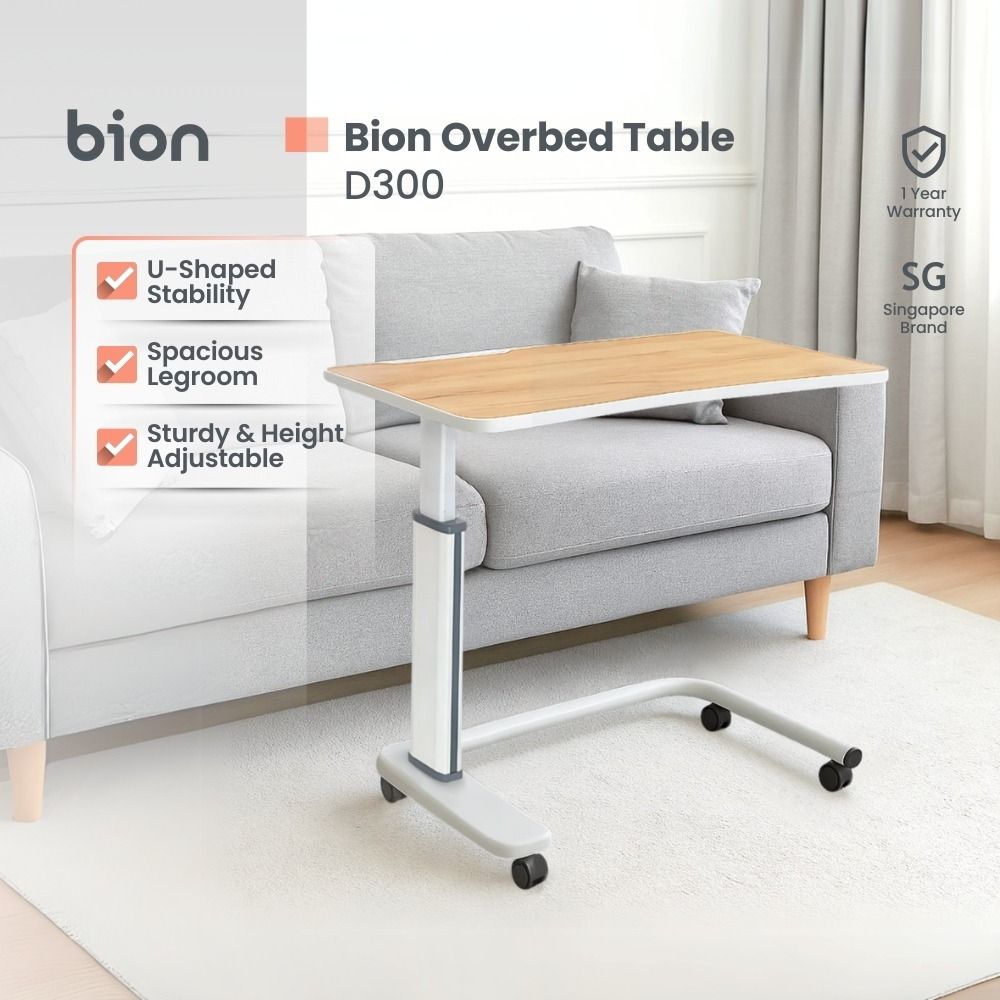 [02505] Bion Overbed Table D300 | Legroom Available 4 Lockable Wheels ...