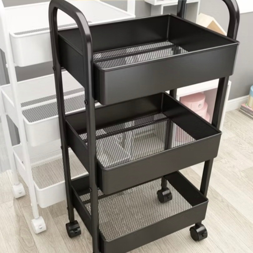 3 Tier Storage Trolley | Rolling Utility Storage Cart | Kitchen Storage ...