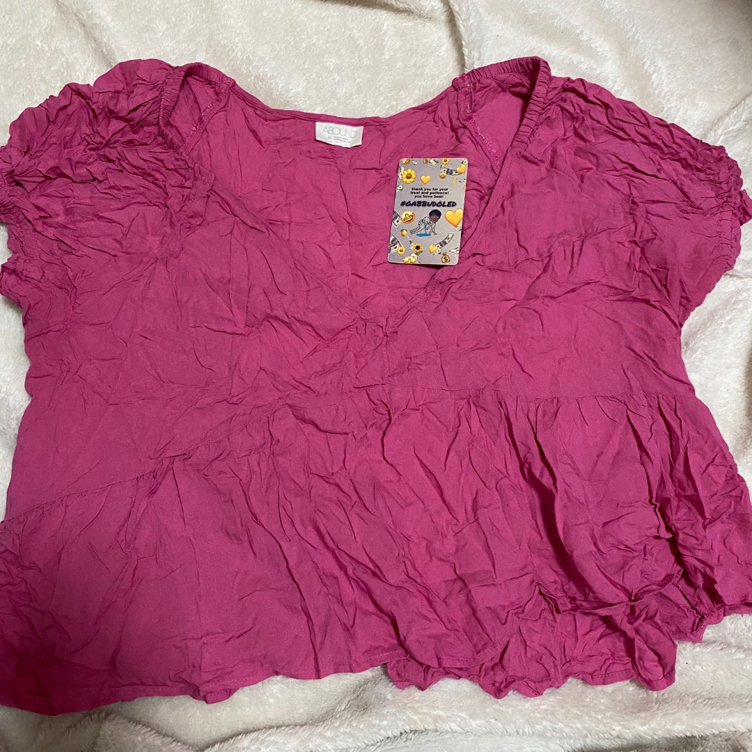 Abound Plus Size Blouse [Imported from USA Nordstrom] Hot Pink Top Semi ...