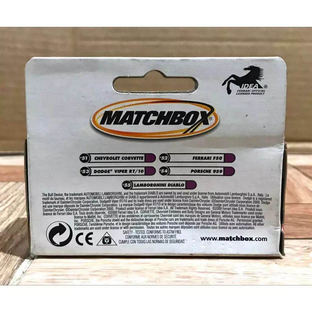 (BOX NOT MINT) 2001 Matchbox Mainline Series 1-75 Ferrari F50 (Metalflake Dark Green), Hobbies ...