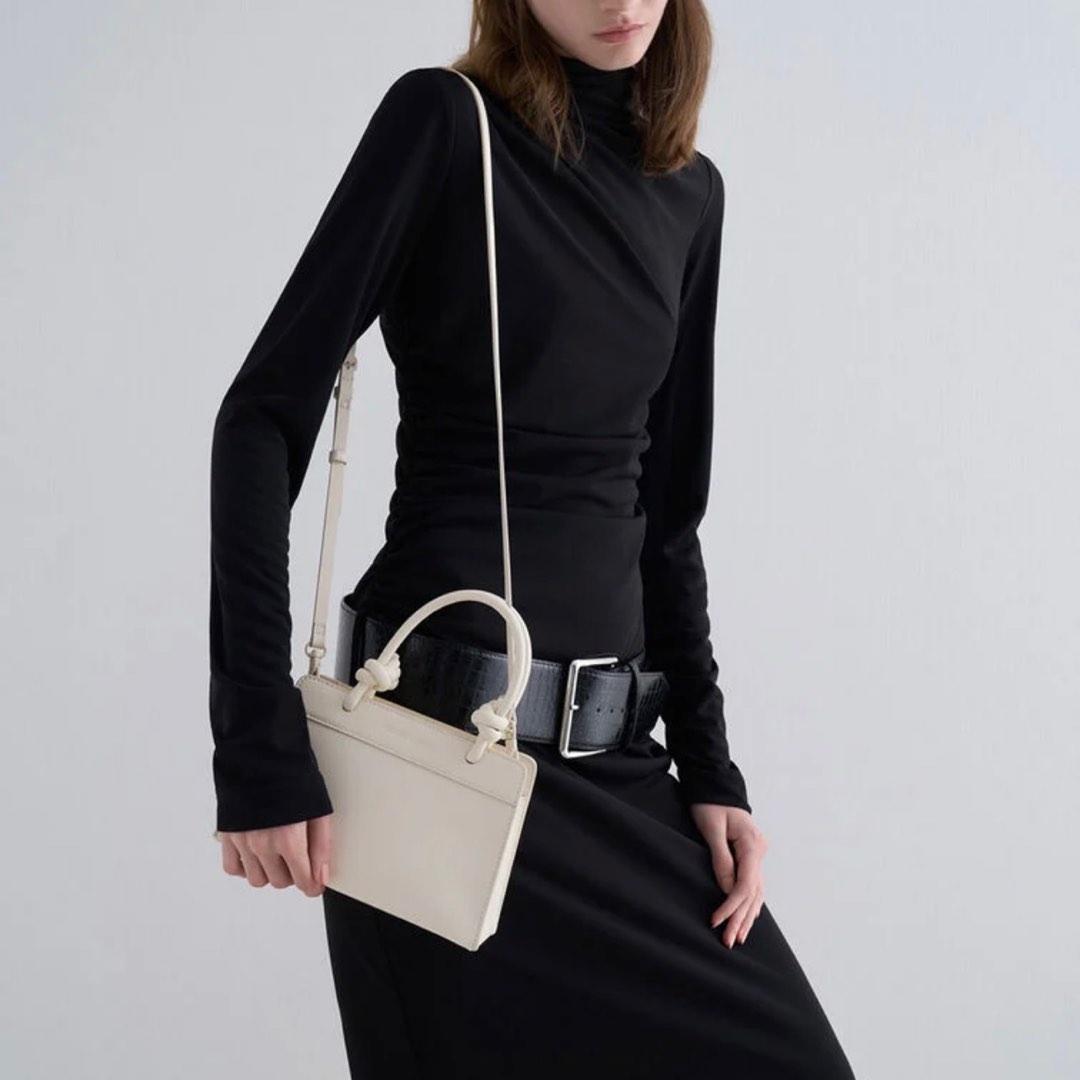 Charles and Keith Sabine Knotted Handle Trapeze Tote Bag, Women's ...