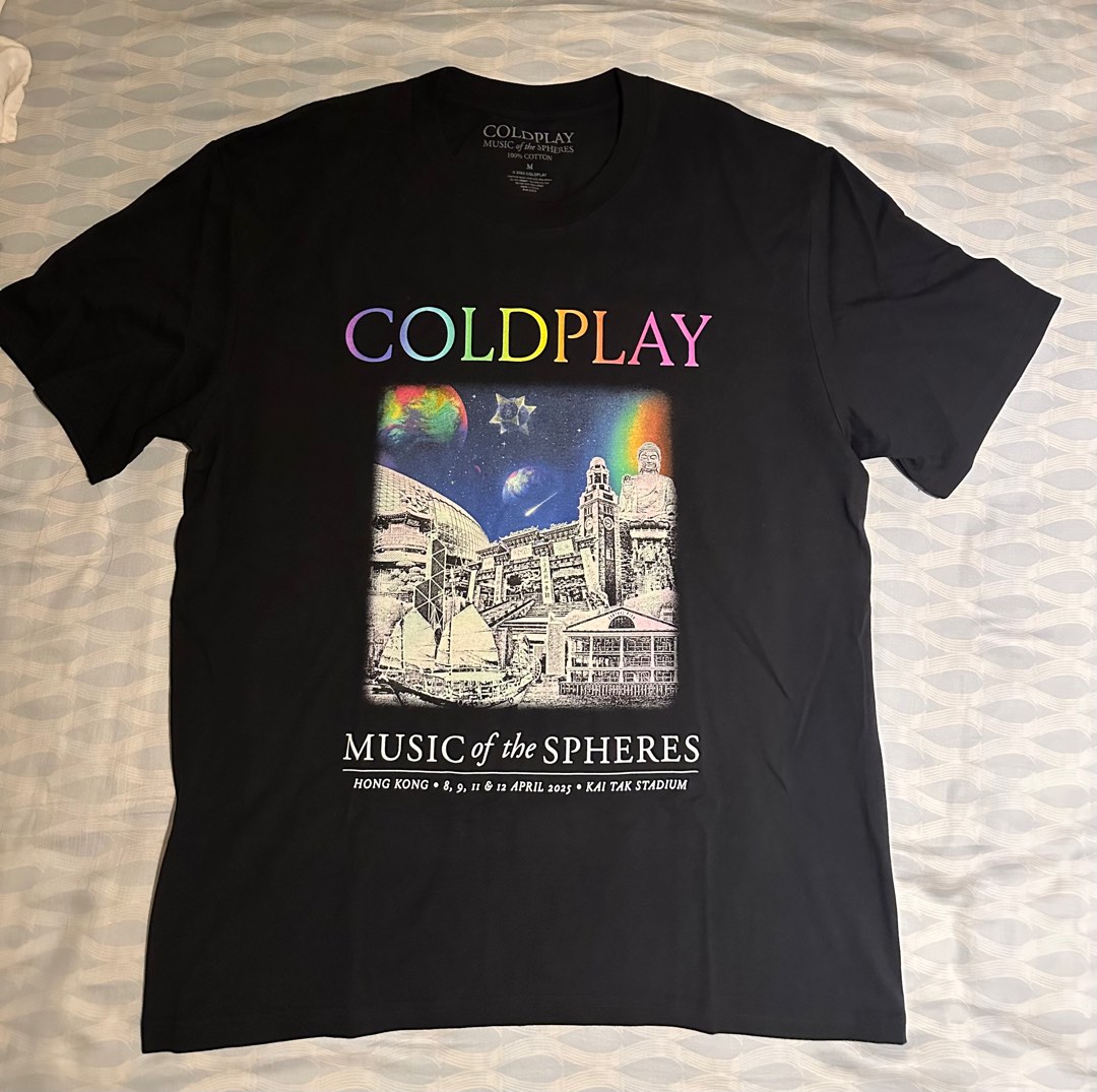 Coldplay HK Concert 演唱會限量Tee 2025 LAST PIECE, 男裝, 上身及套裝, T-shirt、恤衫、有領衫 ...