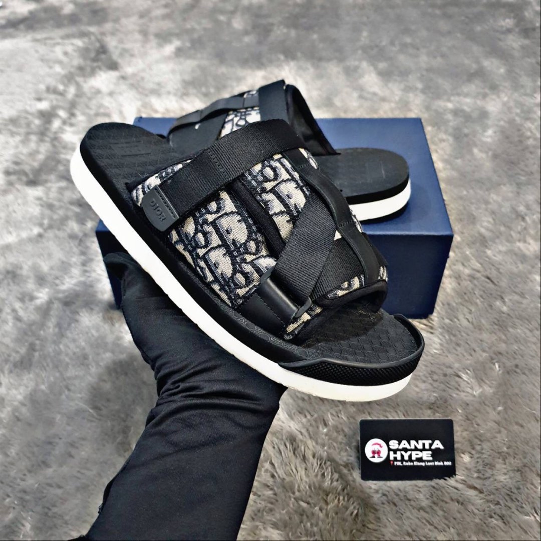 Dior Alpha Oblique Jacquard Sandals, Men's Fashion, Footwear, Flipflops ...