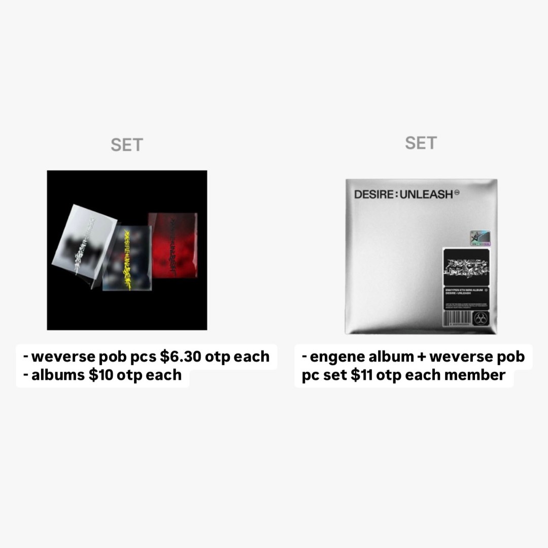 enhypen desire: unleashed albums engene weverse pob, Hobbies & Toys, Memorabilia & Collectibles ...