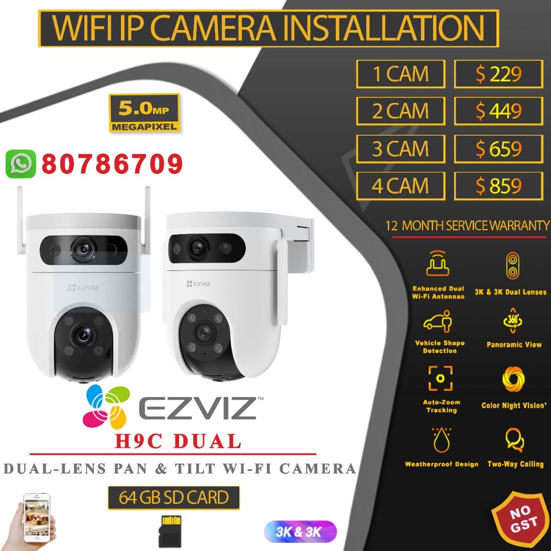 Ezviz- Dual Lens Wifi IP Rotate Camera System Installation for Home ...