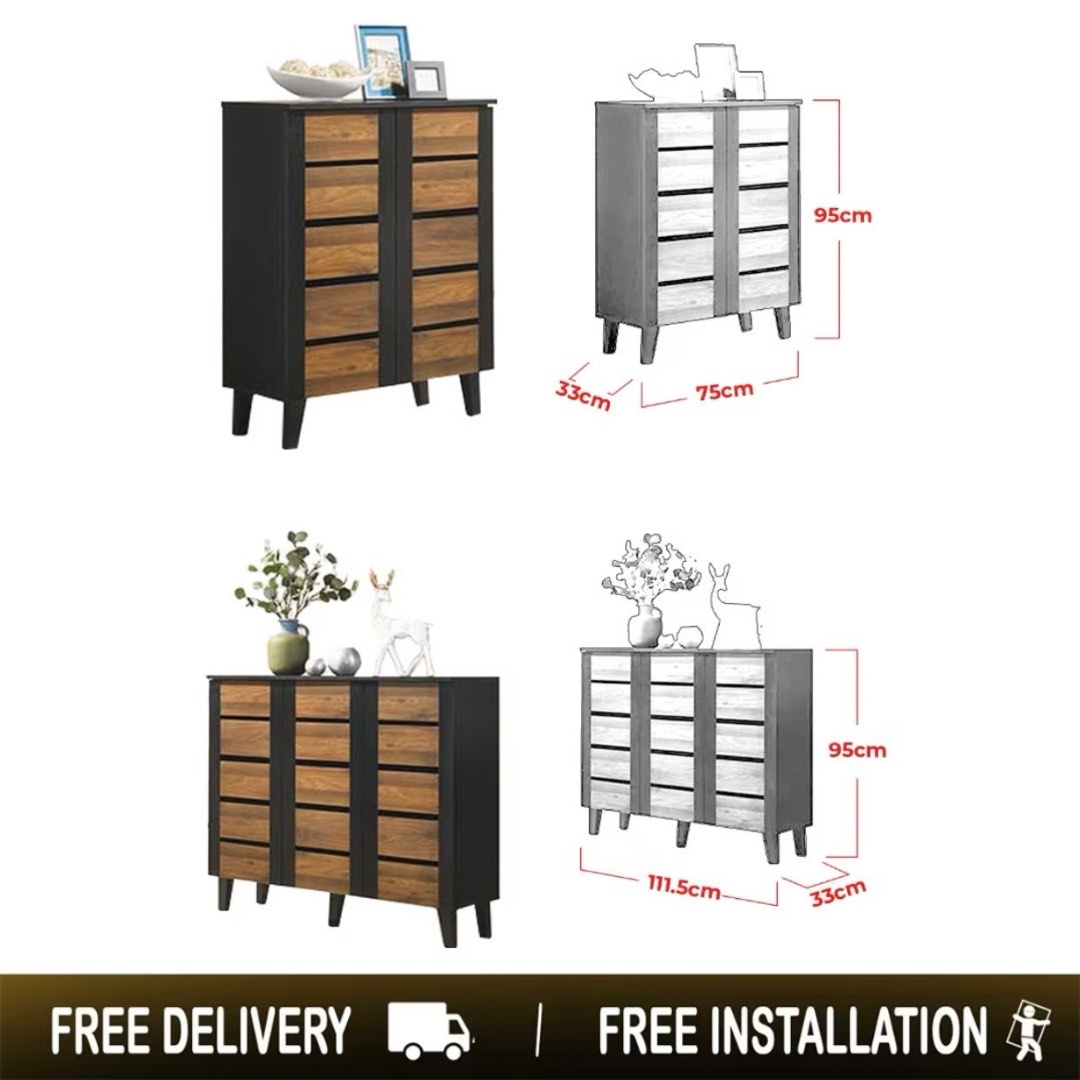 [FREE INSTALLATION] Large Multi-Drawer Dresser Cabinet | Bedroom ...