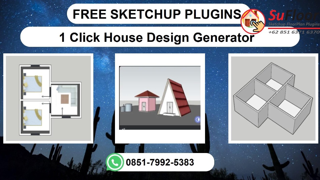 FREE, WA 0851-7992-5383 SKETCHUP PLUGINS 1 Click House Design Generator Nashville, Serba Serbi ...