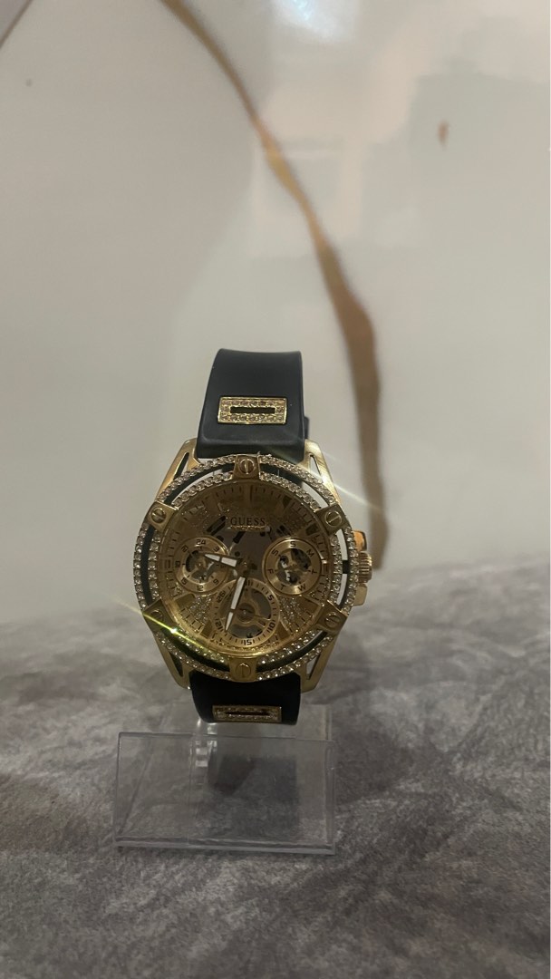 Guess Queen Watch (Gold) with free Decathlon W100 Watch (Black), Women ...