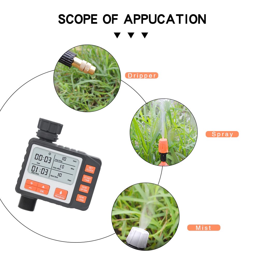 Large Screen Display Garden Watering Timer Digital Programmable ...