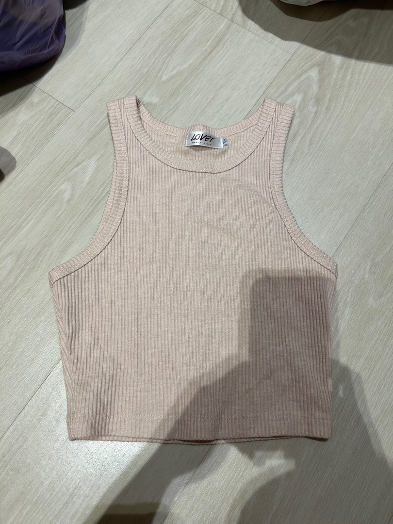 Lovet beige Razor Top (2 for $8), Women's Fashion, Tops, Sleeveless on ...