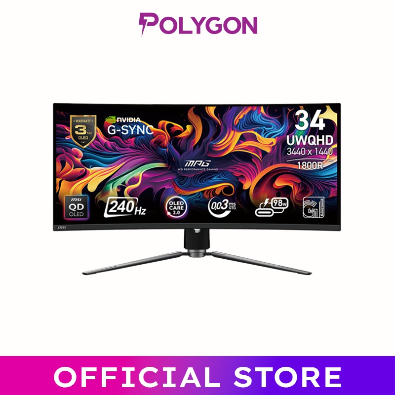 MSI MPG 341CQPX QD-OLED Gaming Monitor asus msi galax zotac gpu graphic ...