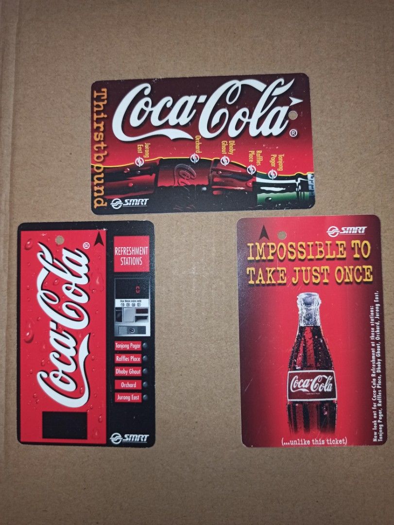 MRT cards SMRT coke issues TK48 coca cola specials 1998 Refreshment ...