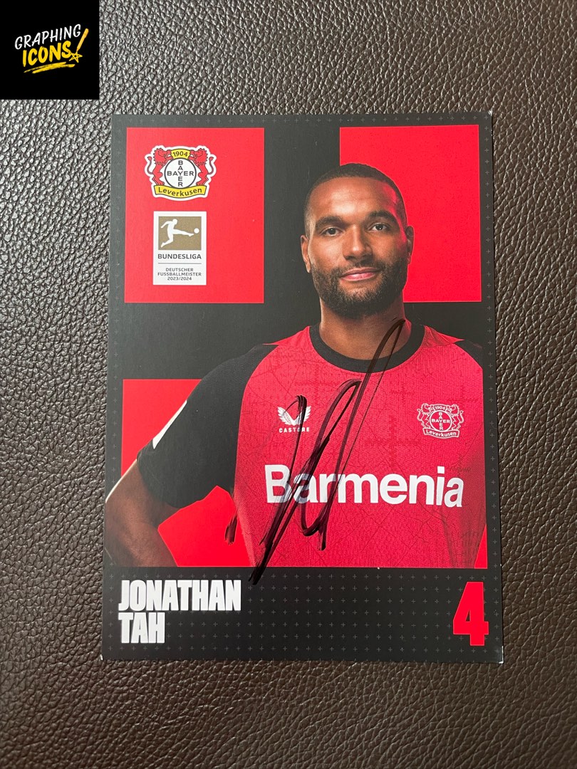 Official Hand-Signed Bayer Leverkusen 2024/25 Jonathan Tah Player Card ...