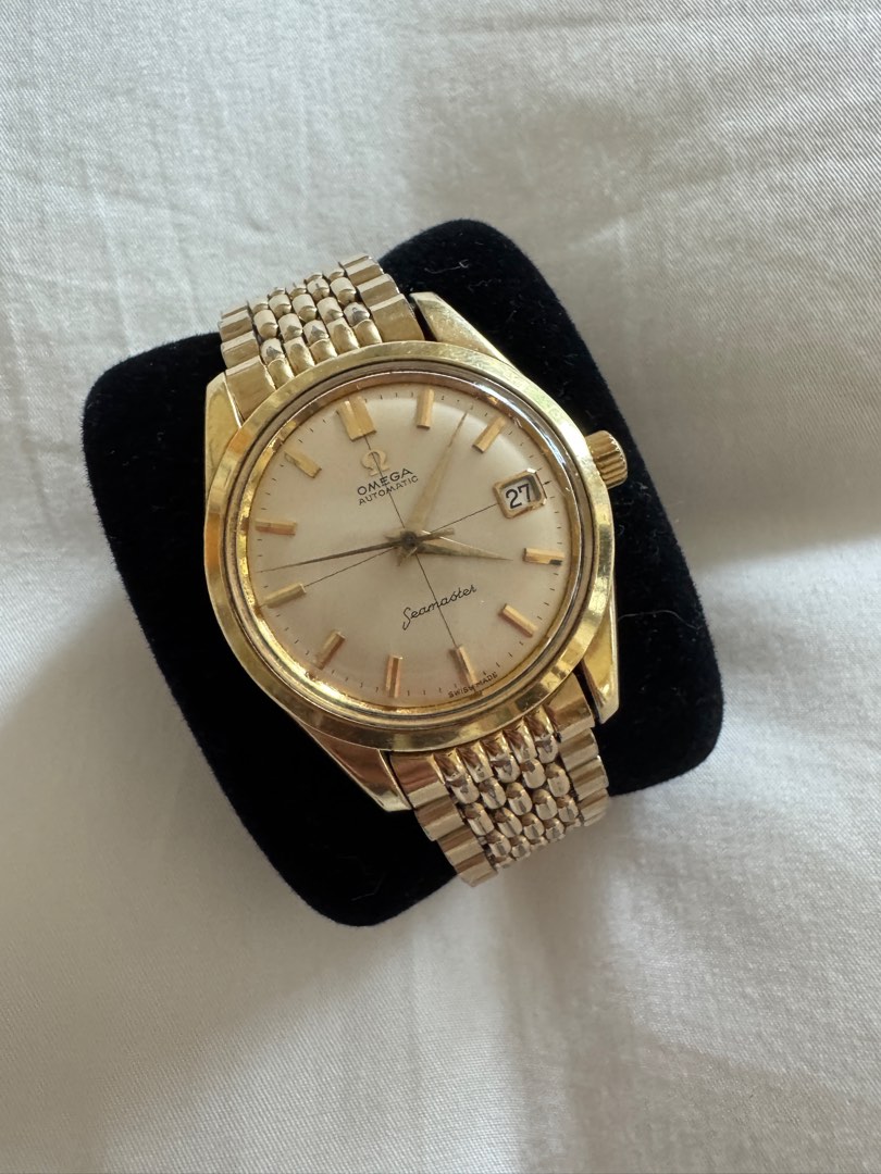 Omega Seamaster vintage Cal 503 yellow gold, Luxury, Watches on Carousell