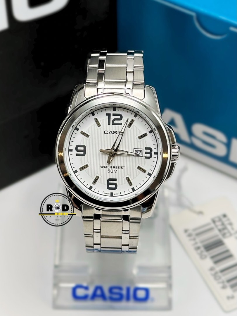 Original Casio White Dial Men's Watch - MTP-1215A-7A, Men's Fashion ...