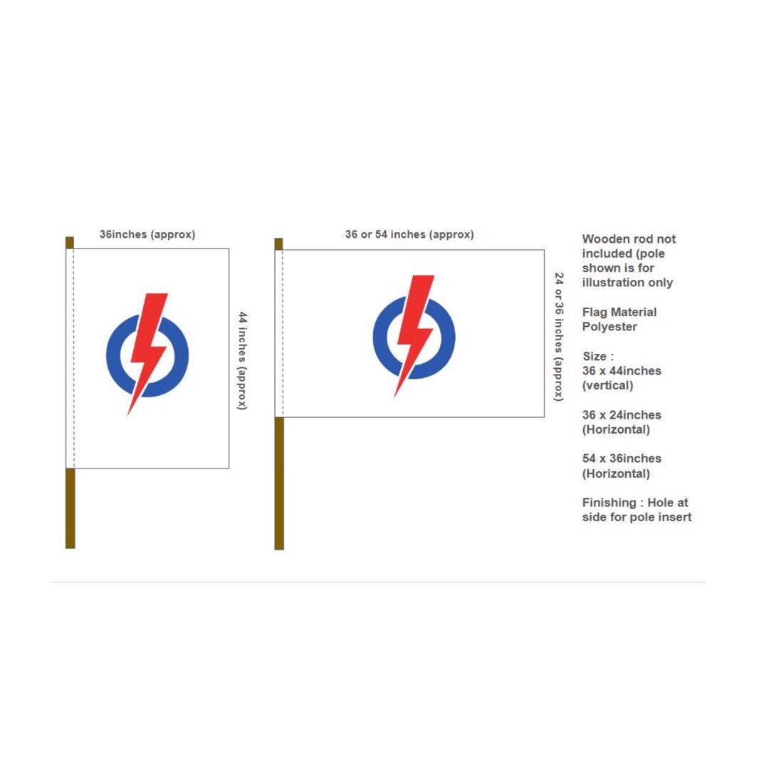 PAP Flags / People's Action Party Flag / Polyester / Pole are sold ...