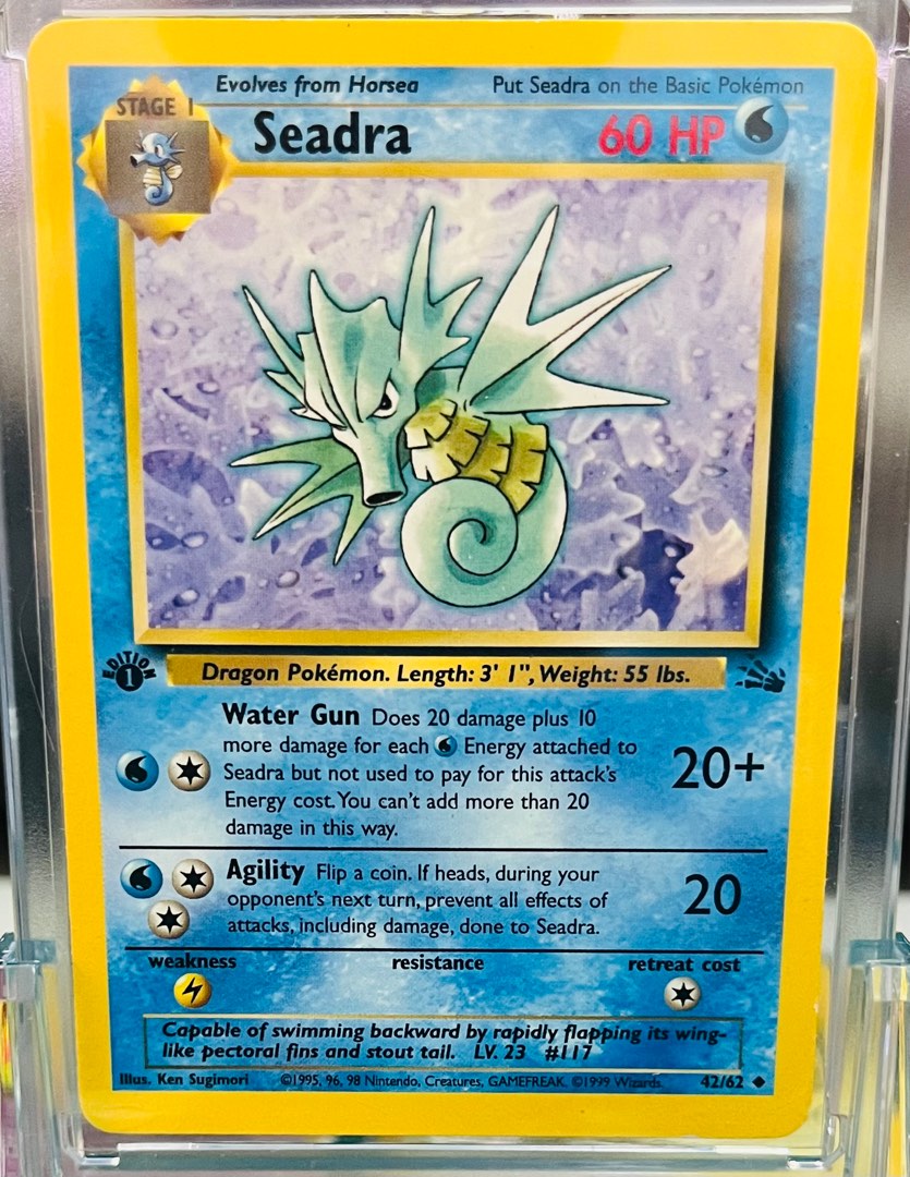 Pokemon Fossil - Seadra First Edition (37/62), Hobbies & Toys, Toys ...