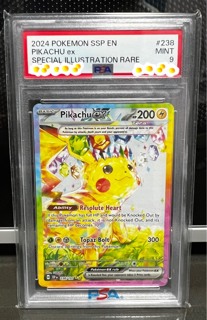 PSA 9 PIKACHU EX (SURGING SPARKS) #238, Hobbies & Toys, Toys & Games on ...