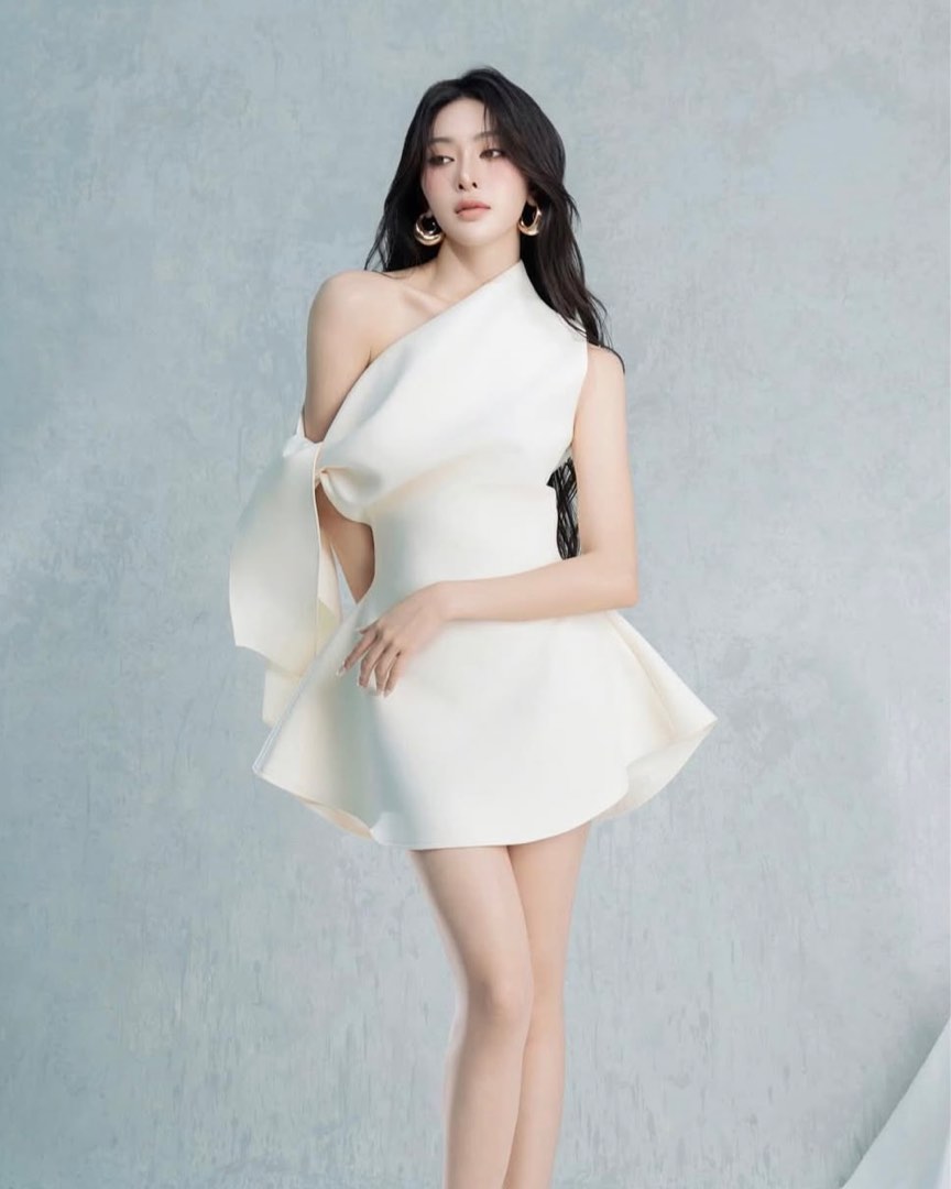 RENT: MANDY VIETNAM DESIGNER OFF SHOULDER RIBBON BOW TIE MINI SILK ...