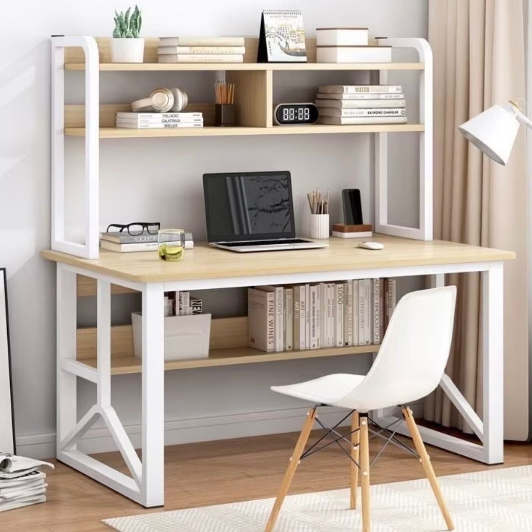 Study Desk With Bookshelf Storage | Study Table With Shelves | Writing ...