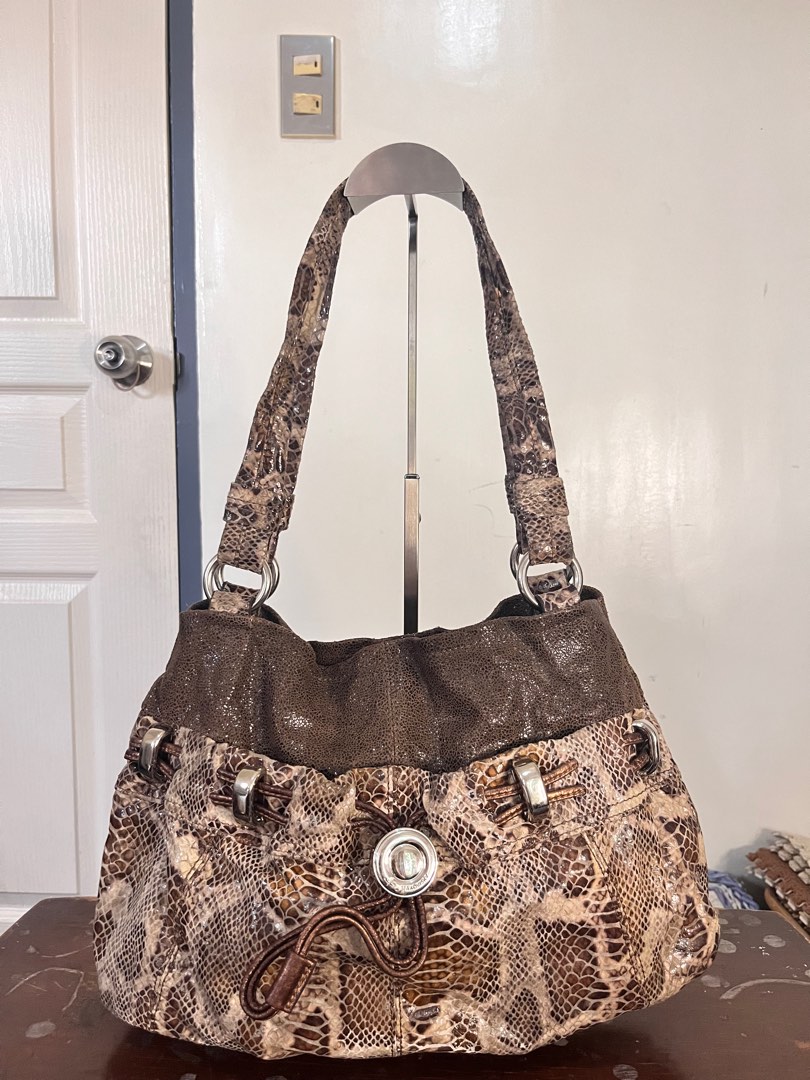 Vintage B. Makowsky Snake Skin Python Embossed Leather Shoulder Bag ...
