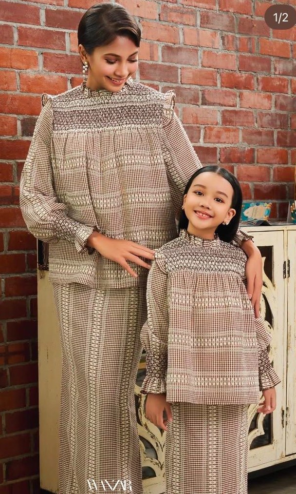 Wanzar Rich Brown Raya 2025, Women's Fashion, Muslimah Fashion, Baju ...