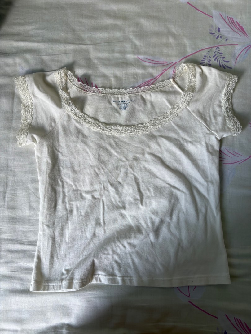 Y2K Brandy Melville white top, Women's Fashion, Tops, Shirts on Carousell