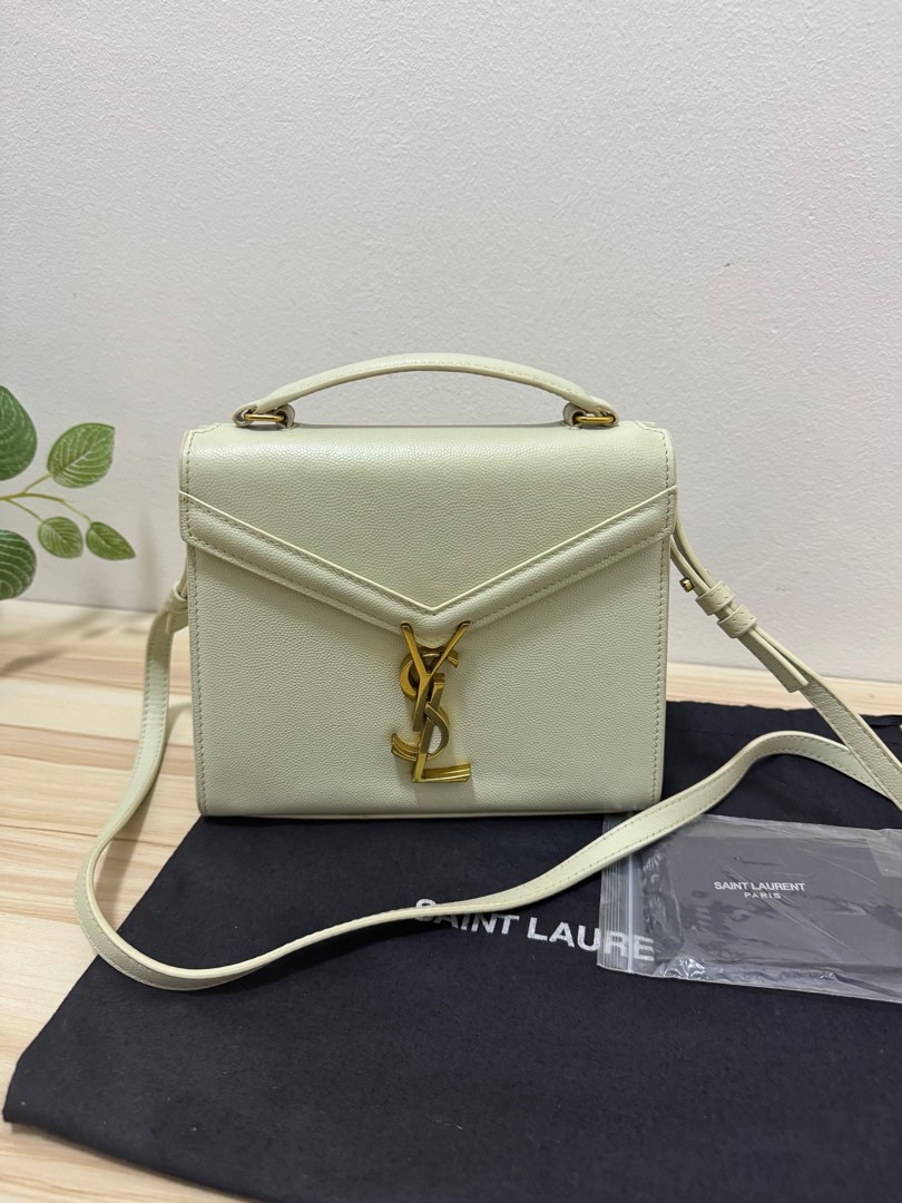 YSL Yves Saint Laurent Mini Cassandra Top Handle Bag in Blanc Vintage ...