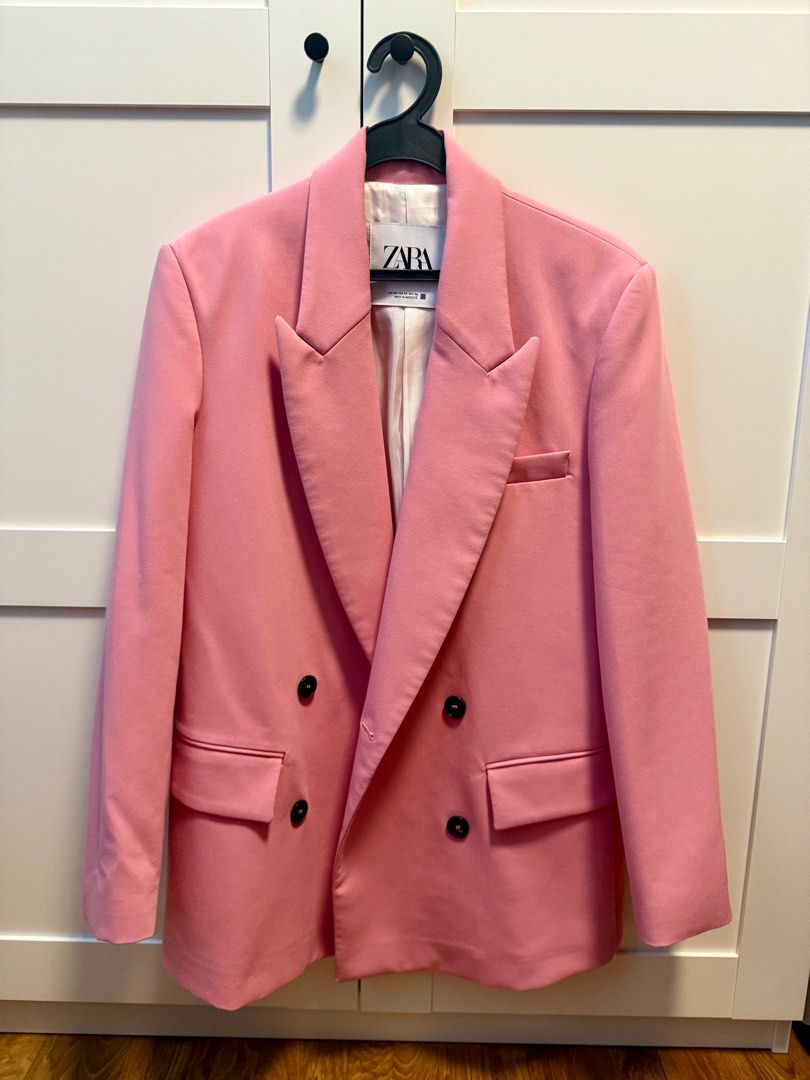 Zara Pink Blazer, Women's Fashion, Coats, Jackets and Outerwear on ...