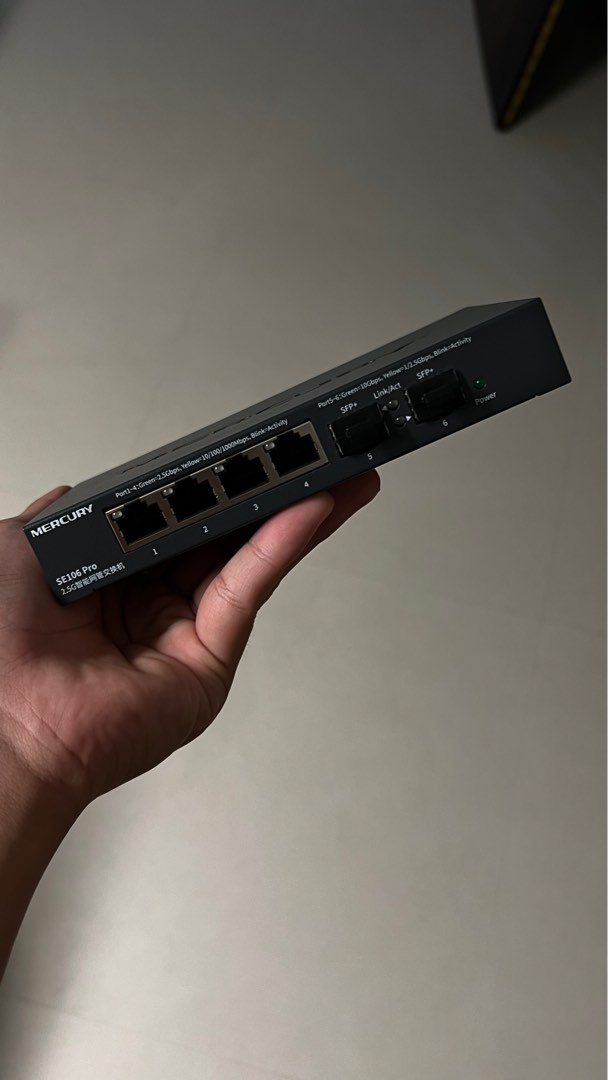 10GbE Managed Switch Mercury SE106 Pro 10G/2.5G/1G Gigabit RJ45/SFP+ Supported, Computers & Tech ...