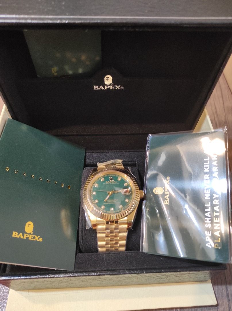 Bapex type 6 gold a bathing ape watch green dial, Men's Fashion ...