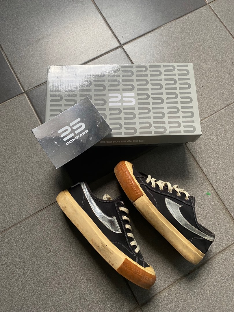 Compass Gazelle Low Black Gum Silver 25th Anniversary, Men's Fashion ...