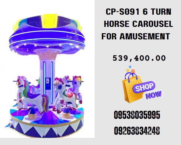 CP-S091 6 Turn horse Carousel For Amusement, Commercial & Industrial ...