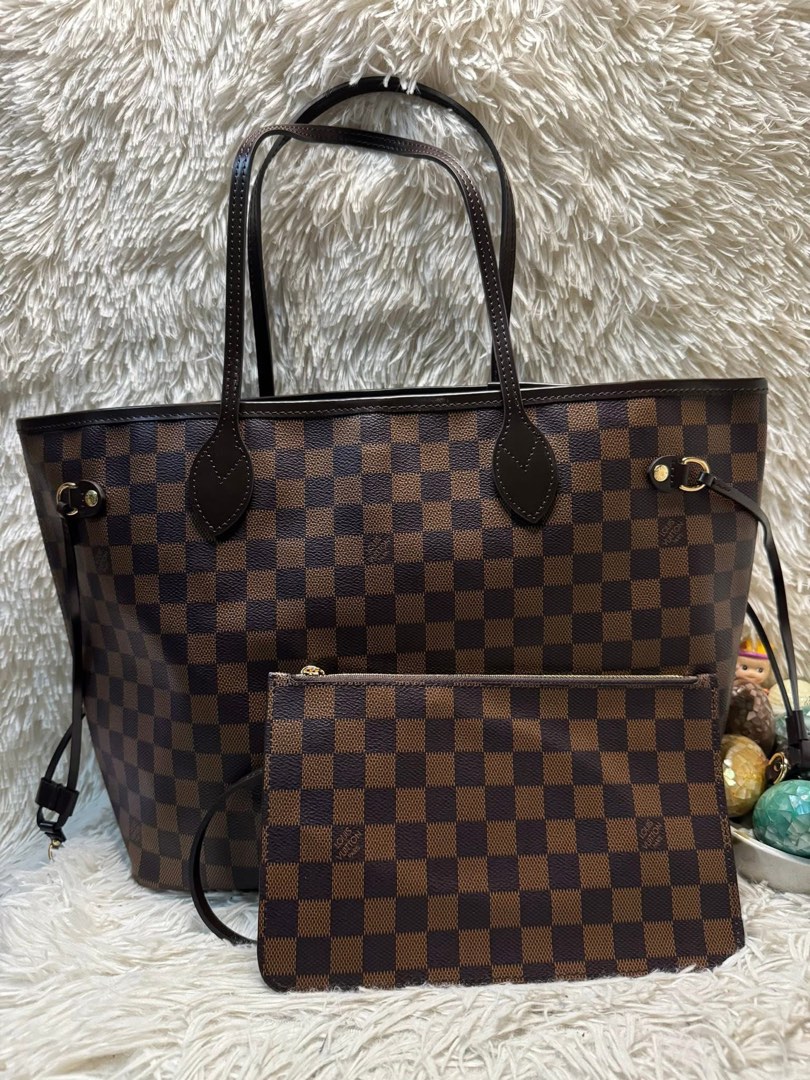 Damier Ebene Neverfull Medium, Luxury, Bags & Wallets on Carousell