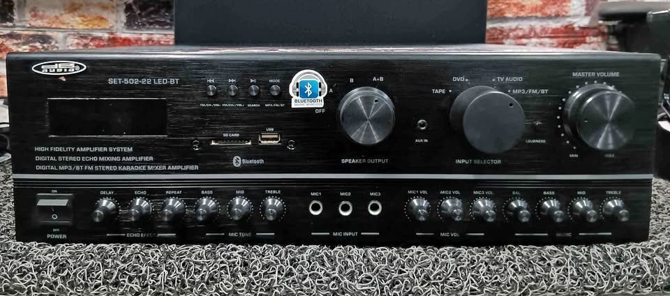 dBAUDIO EQ-AMP-302-106BT Digital Stereo Mixing Amplifier, Audio ...